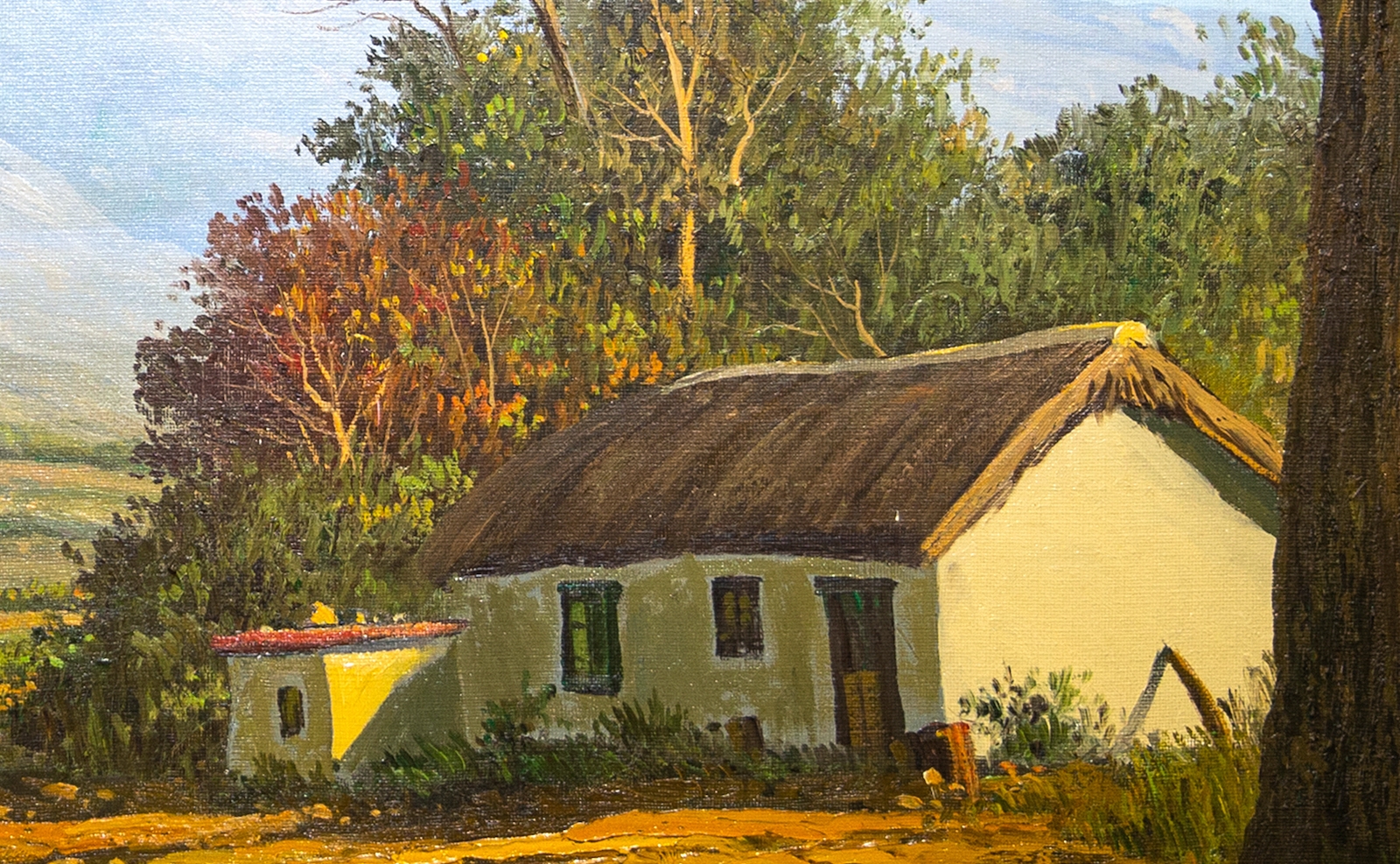 Casey van der Leek | CAPE FARMSCAPE WITH DAM AND MOUNTAINS | MutualArt