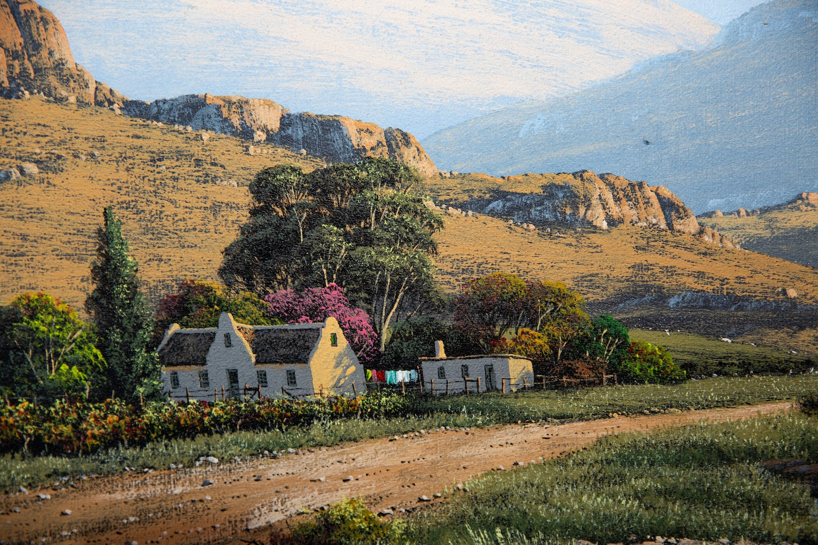 Paul Munro | CAPE MOUNTAINSCAPE WITH FARM COTTAGES | MutualArt