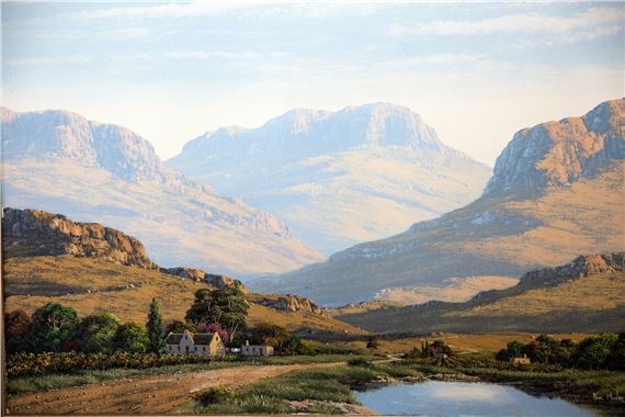Paul Munro | CAPE MOUNTAINSCAPE WITH FARM COTTAGES | MutualArt