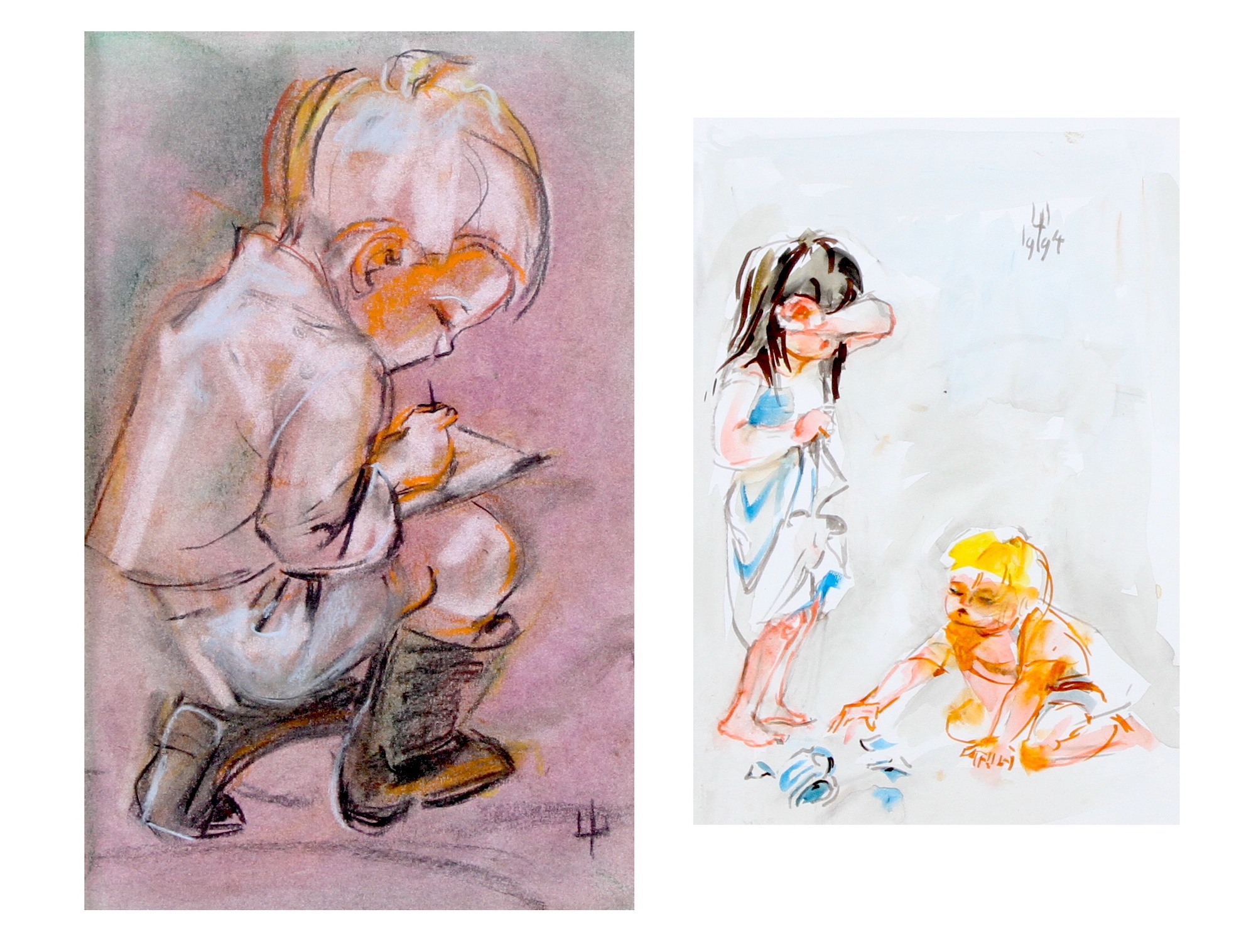 Elly Holm | BOY DRAWING; CRYING GIRL | MutualArt