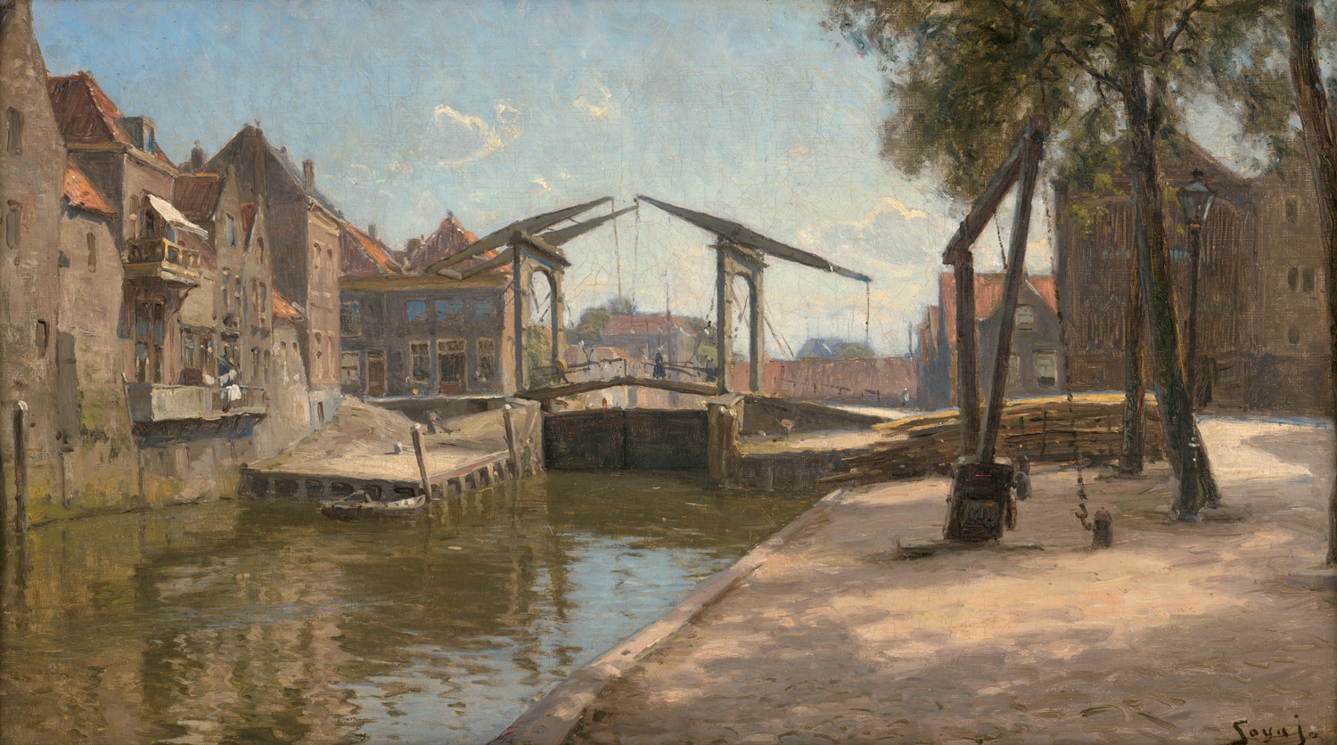 Carl Martin Soya-Jensen | Sommertag an einem Kanal mit Zugbrücke ...