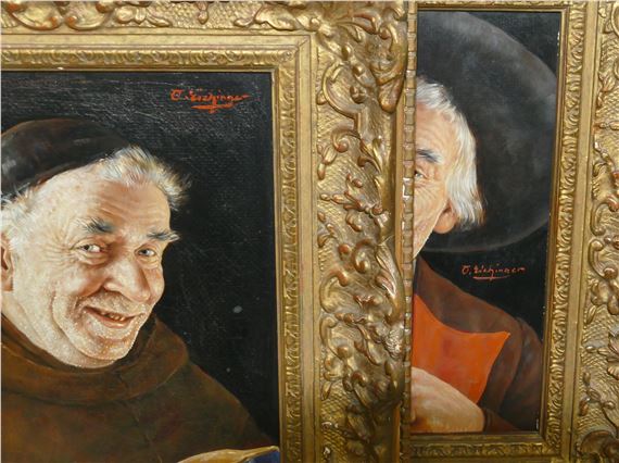 Otto Eichinger | shoulder length portraits of a monk and gentleman ...