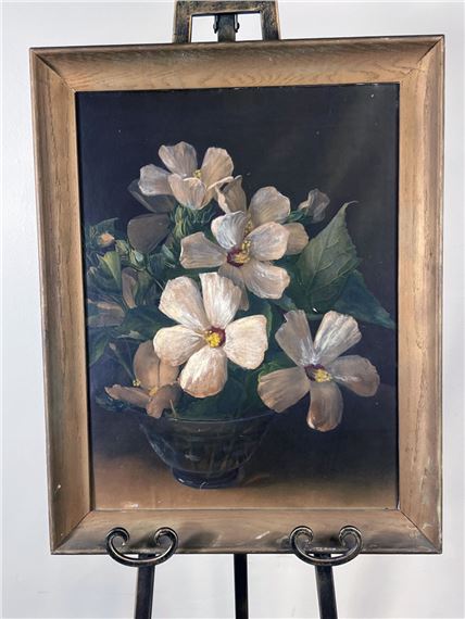 Florence Julia Bach | WHITE MALLOWS FLOWERS PAINTING BY F. JULIA BACH ...
