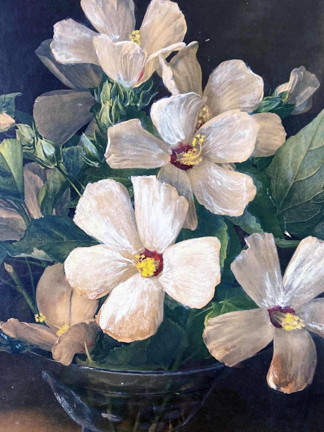 Florence Julia Bach | WHITE MALLOWS FLOWERS PAINTING BY F. JULIA BACH ...