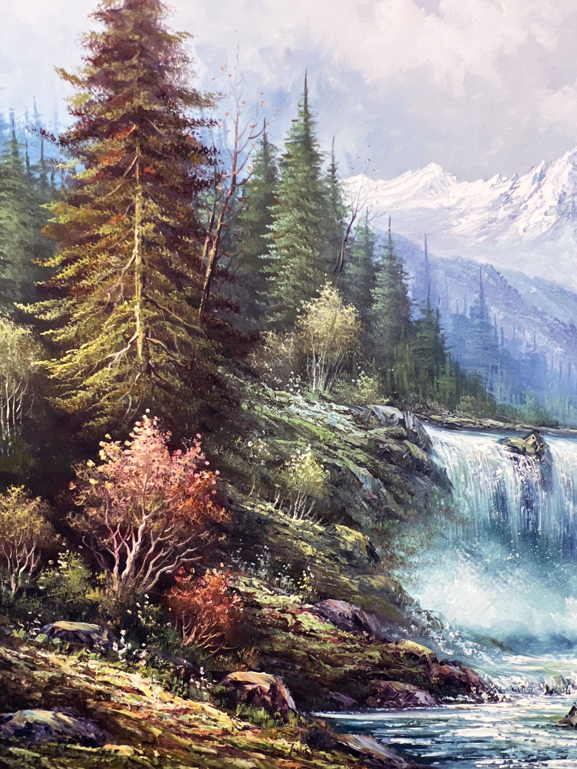 J. Chapman | LARGE SIGNED CHAPMAN PAINTING OF MOUNTAINS AND WATERFALLS ...