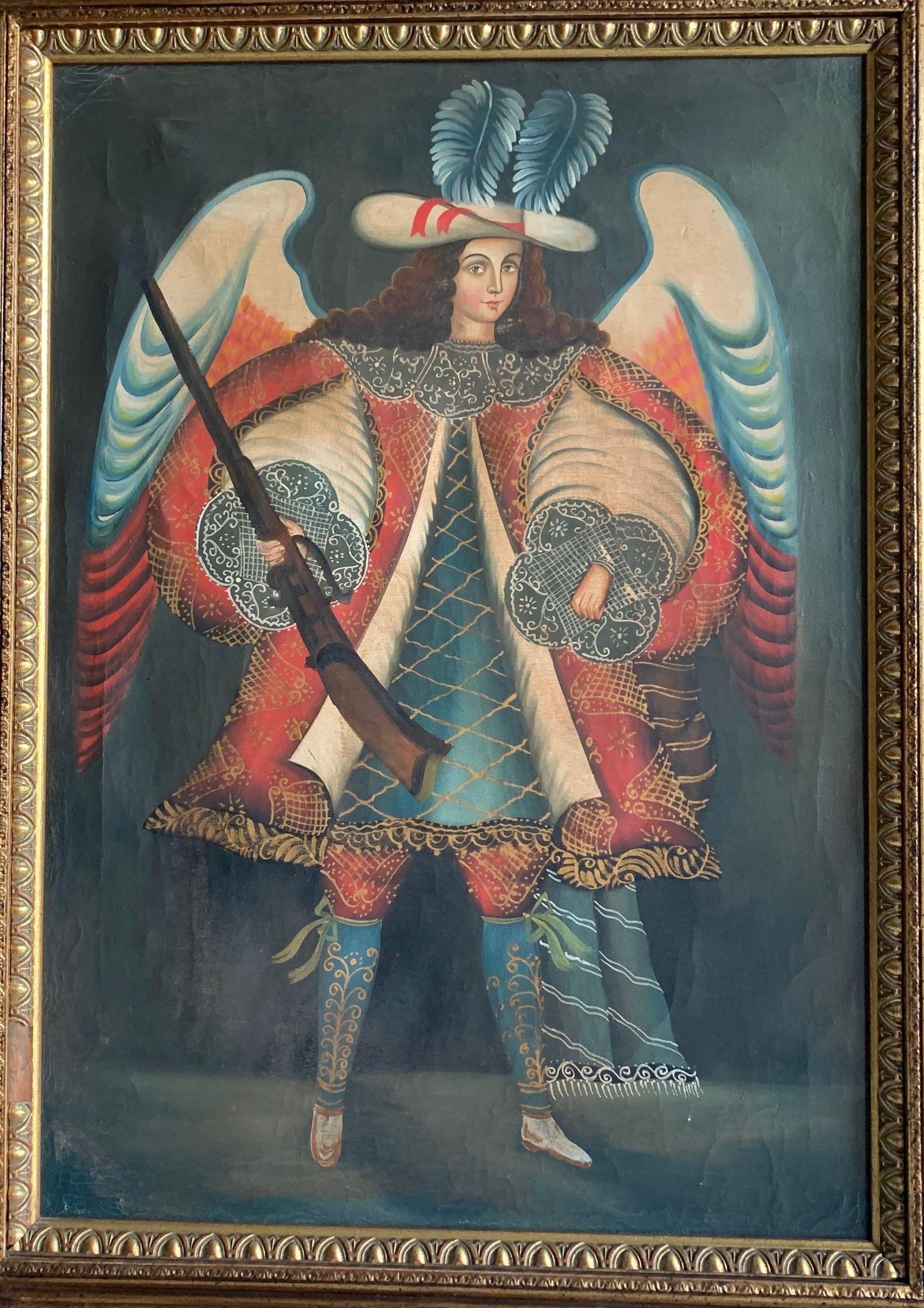 Cuzco School | Oil on canvas angel solder Cusco School | MutualArt