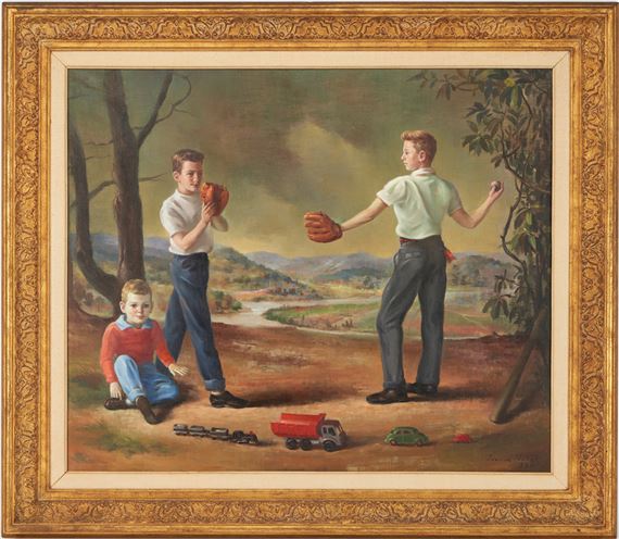 Edward Hurst | Large Edward Hurst O/C Group Portrait Painting w/ TN ...