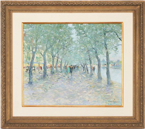 George Shane | George Shane Oil on Canvas Painting, Paris Street Scene ...