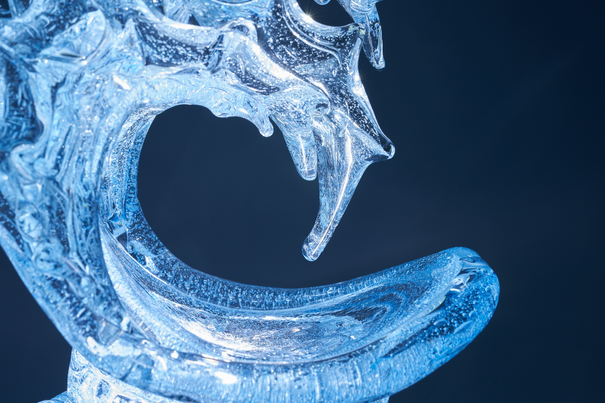 David Wight | David Wight Art Glass Wave Sculpture on Lighted Base ...