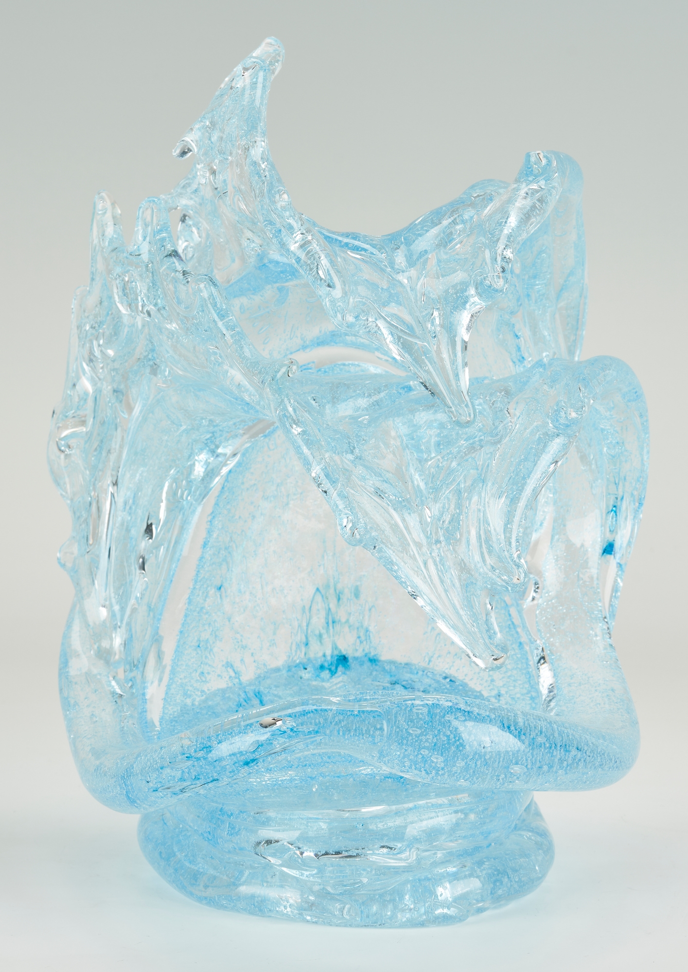 David Wight | David Wight Art Glass Wave Sculpture on Lighted Base ...