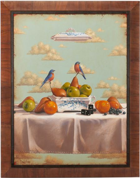 David Arms | David Arms O/C Surrealist Still Life w/ Birds, Hand of God ...