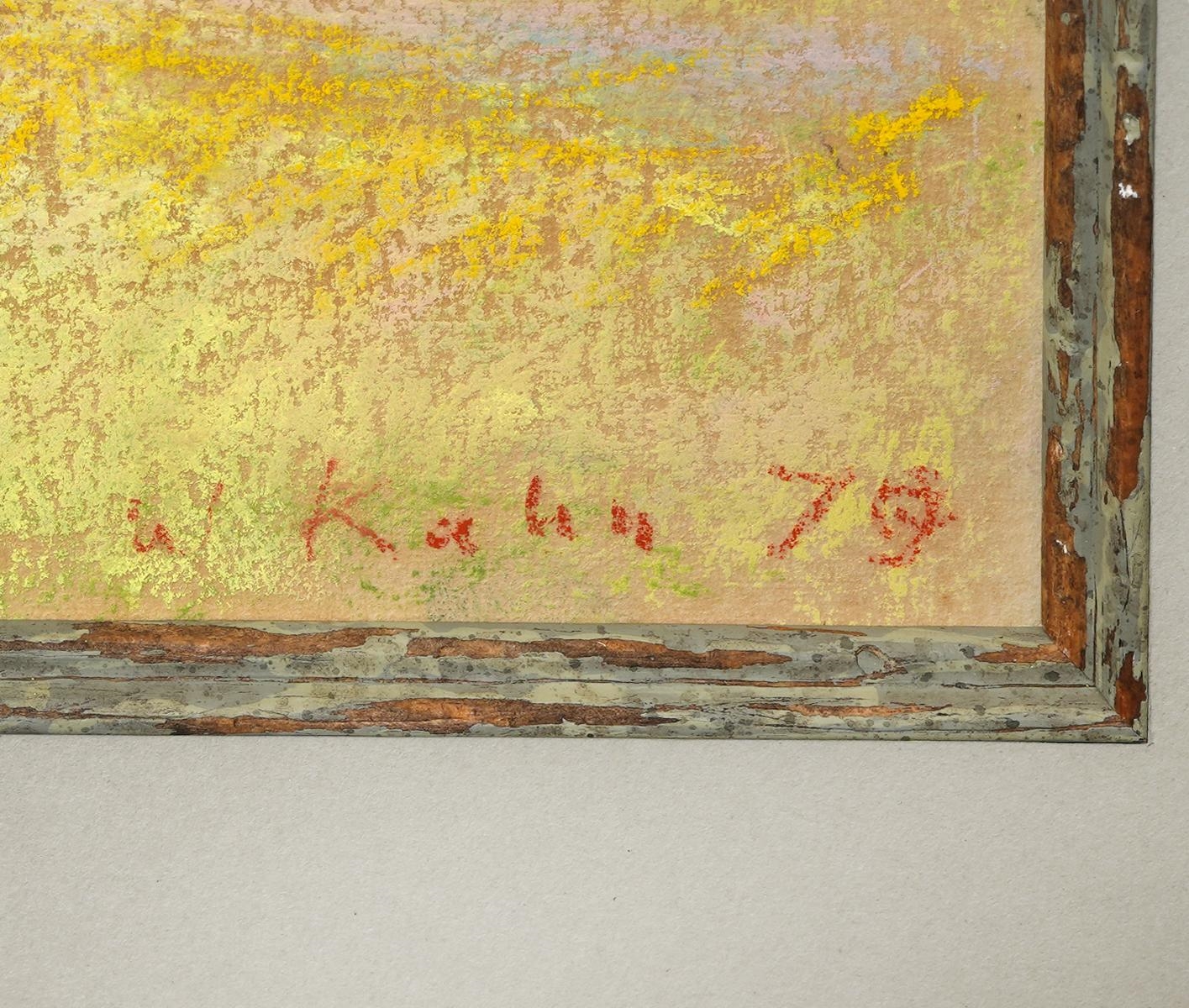 Wolf Kahn | Wolf Kahn Pastel Painting 'Horse Trailers' 1979 | MutualArt