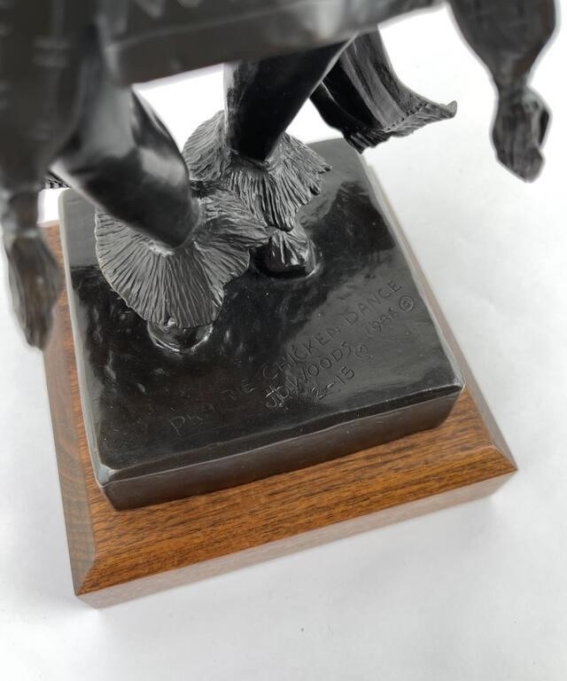Jack D. Woods | Jack Woods Prairie Chicken Dance Indian Bronze (1951 ...