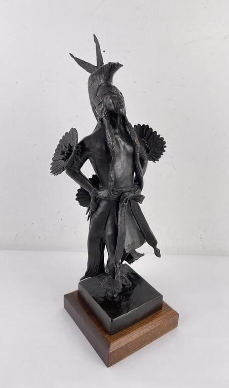 Jack D. Woods | Jack Woods Prairie Chicken Dance Indian Bronze (1951 ...