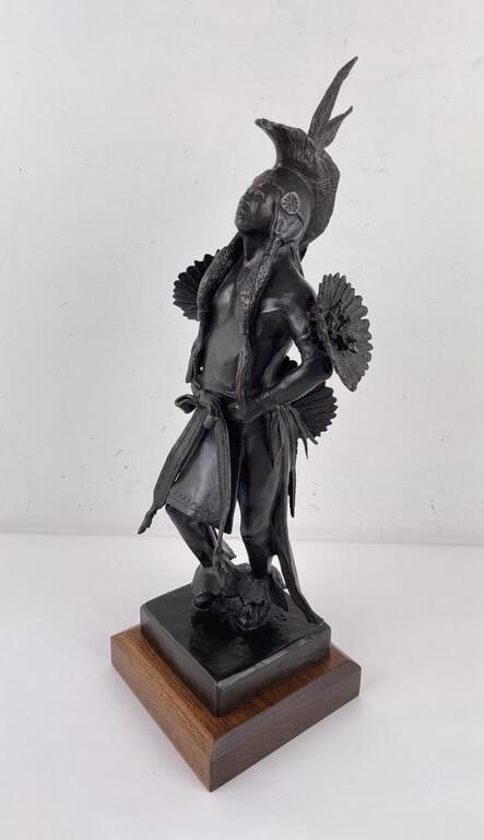 Jack D. Woods | Jack Woods Prairie Chicken Dance Indian Bronze (1951 ...