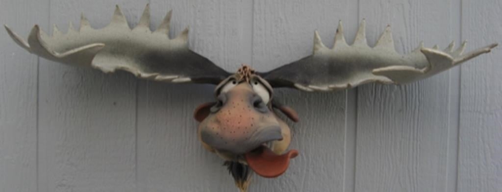 Douglas Fey | Douglas Fey Pottery Bird Gargler House Moose | MutualArt