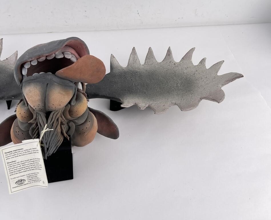 Douglas Fey | Douglas Fey Pottery Bird Gargler House Moose | MutualArt