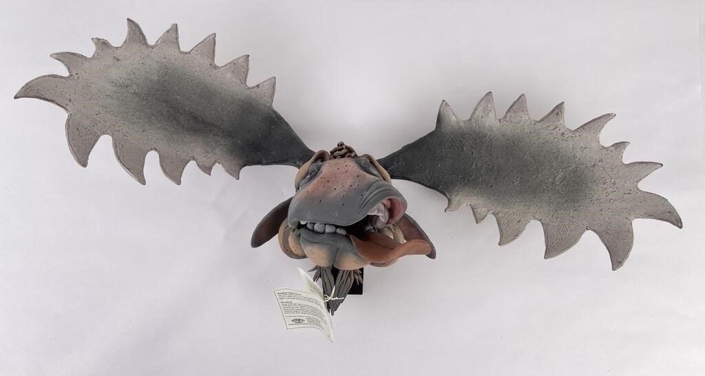 Douglas Fey | Douglas Fey Pottery Bird Gargler House Moose | MutualArt