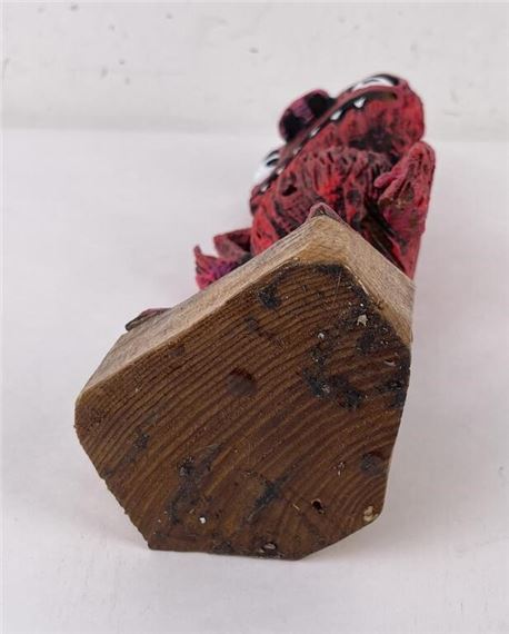 Jim Haggart | Jim Haggart Red Devil Monster Wood Carving | MutualArt