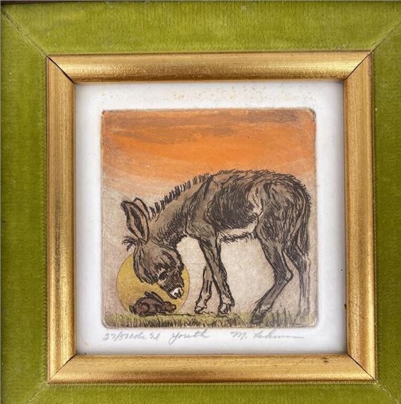 Mary Anna Lehman | Mary Anna Lehman Burro Rabbit Etching (1968) | MutualArt