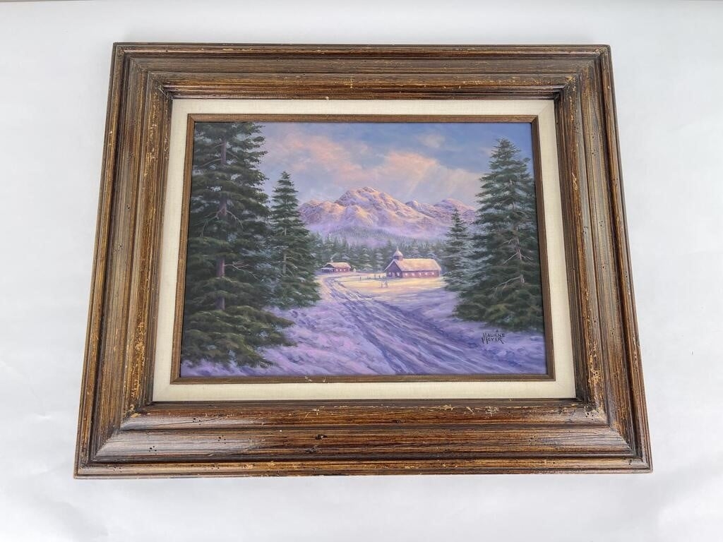 Maurice Meyer | Maurice Meyer Winter in the Village Oil Painting ...