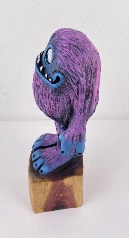 Jim Haggart | Jim Haggart Lil Silly Monster Wood Carving | MutualArt