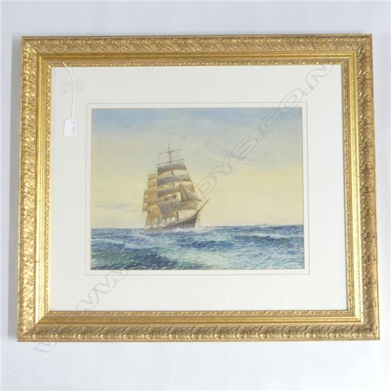 Rix Carlton | RIX CARLTON 1890 - 1962 SAILBOAT W/C 325x425mm | MutualArt