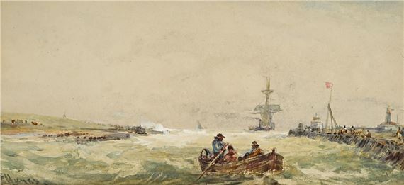 Edwin Hayes | Entrance to Gorleston Harbour | MutualArt