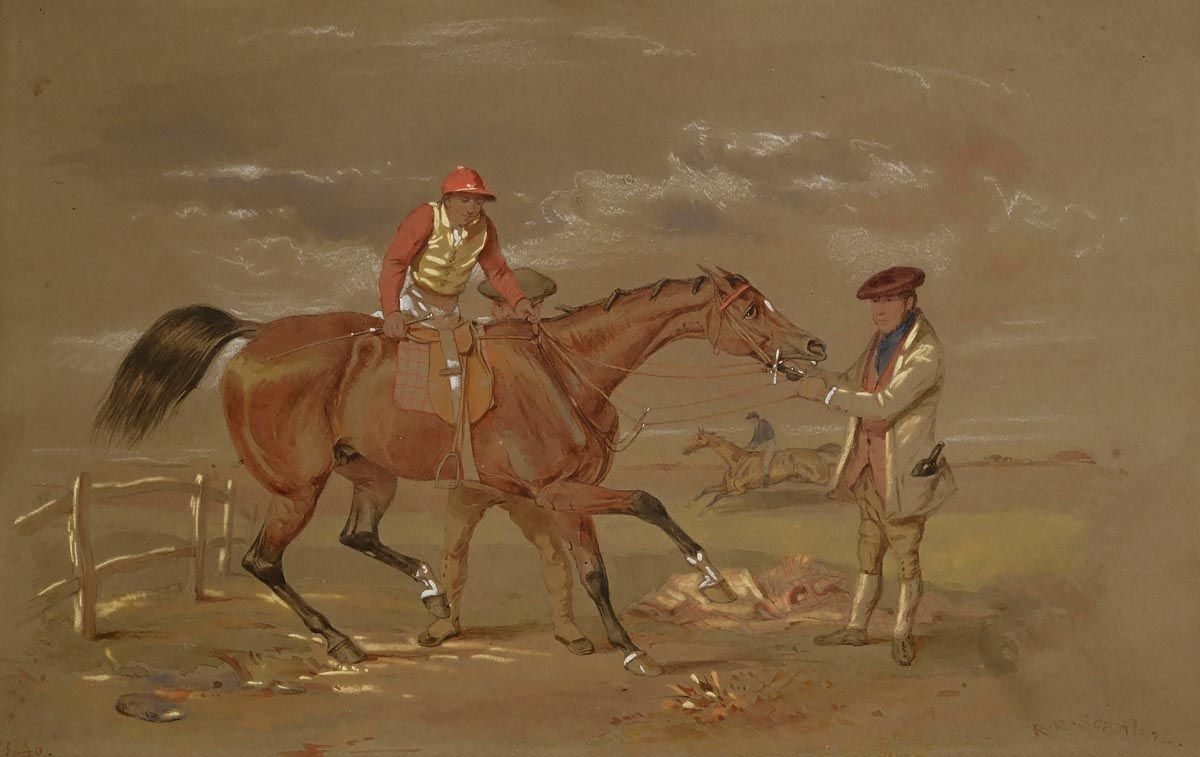 Robert Richard Scanlan | Horse with Jockey and Attendants (1846) (1846 ...