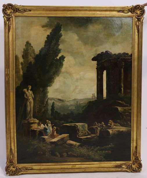 Hubert Robert | LANDSCAPE WITH ANTIQUES RUINES | MutualArt