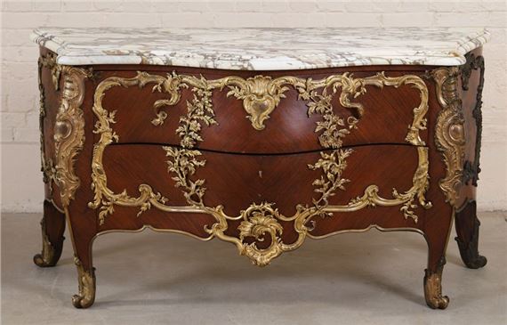 Charles Cressent | IMPORTANT CASTLE COMMODE IN MARQUETRY LOUIS XV model ...