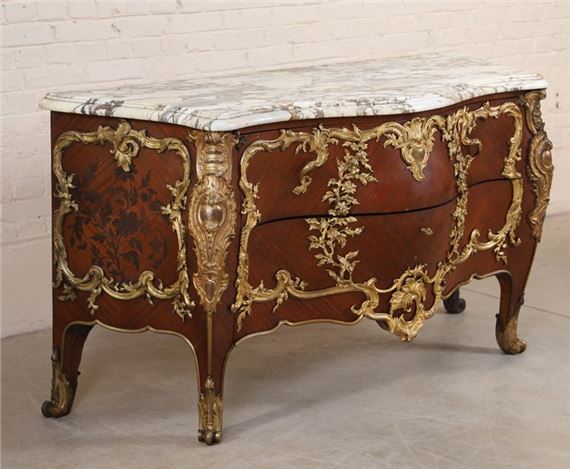 Charles Cressent | IMPORTANT CASTLE COMMODE IN MARQUETRY LOUIS XV model ...