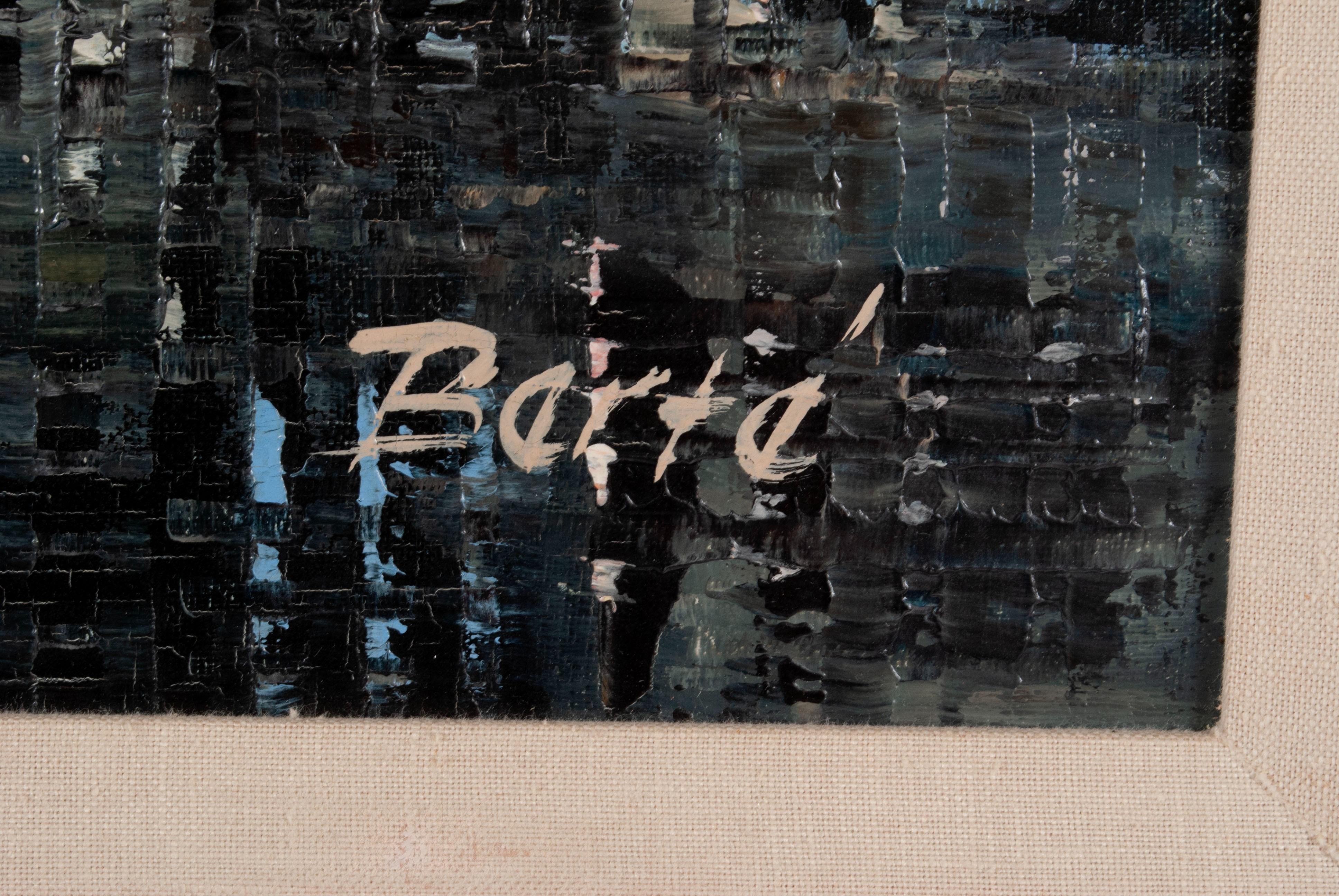 Henri Berte | A dark and shark urban city skyline (1921) | MutualArt