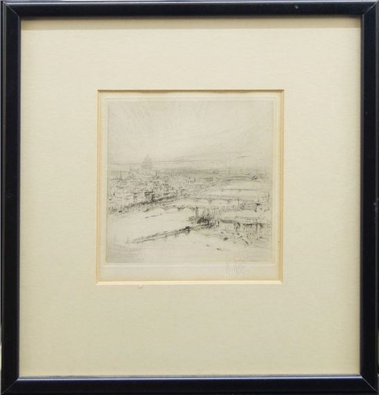 William Walcot | View of London and the Thames from above | MutualArt