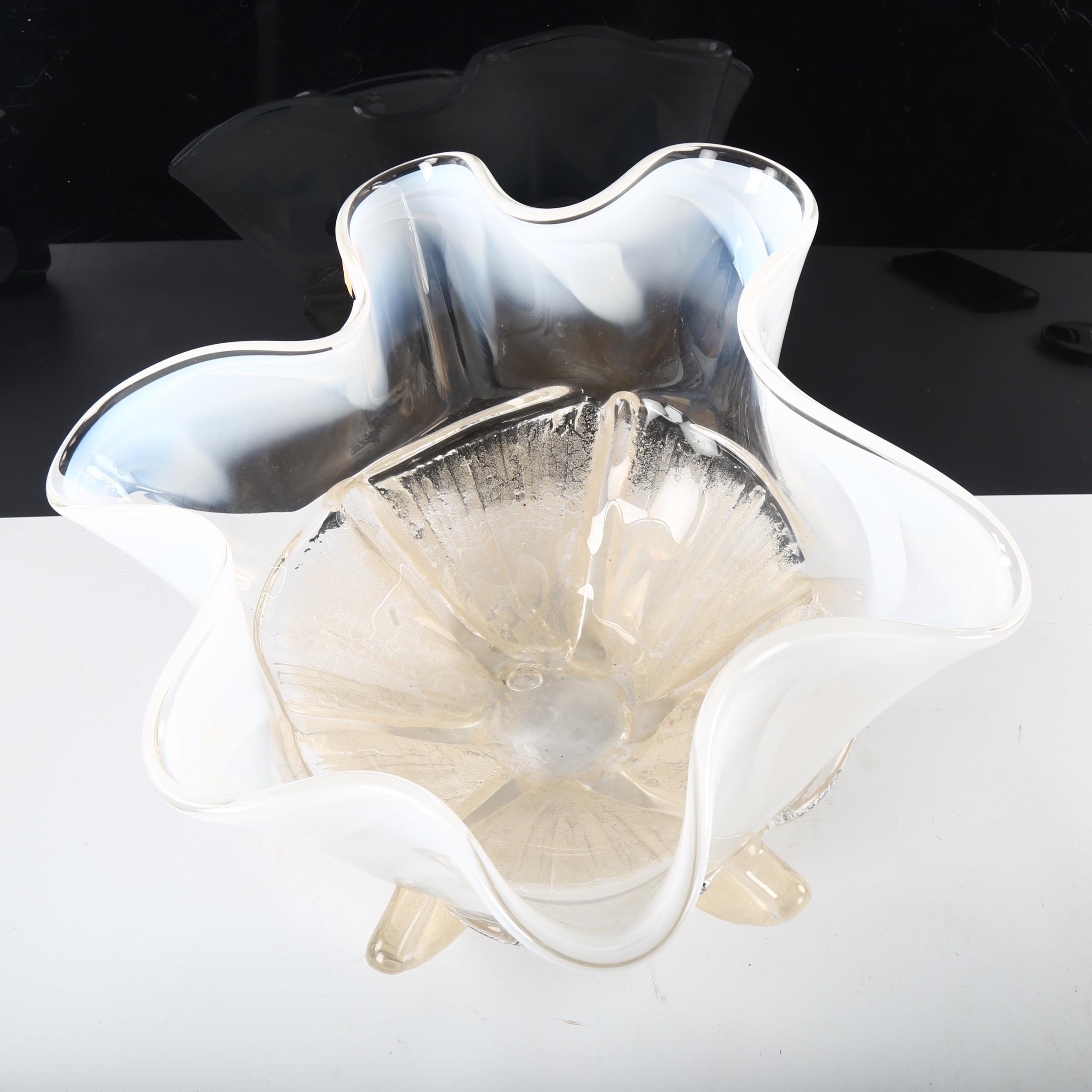 Neal Drobnis | a cast and worked white glass bowl (2008) | MutualArt