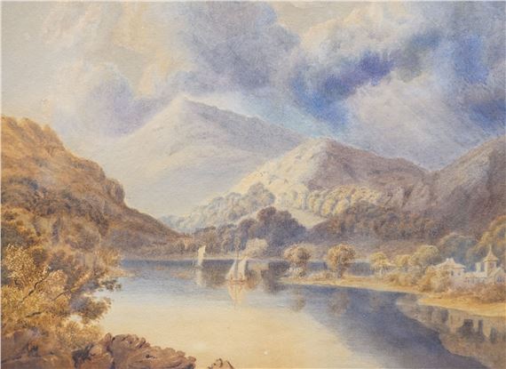 George Fennel Robson | Lakeland view with small sailing boats | MutualArt
