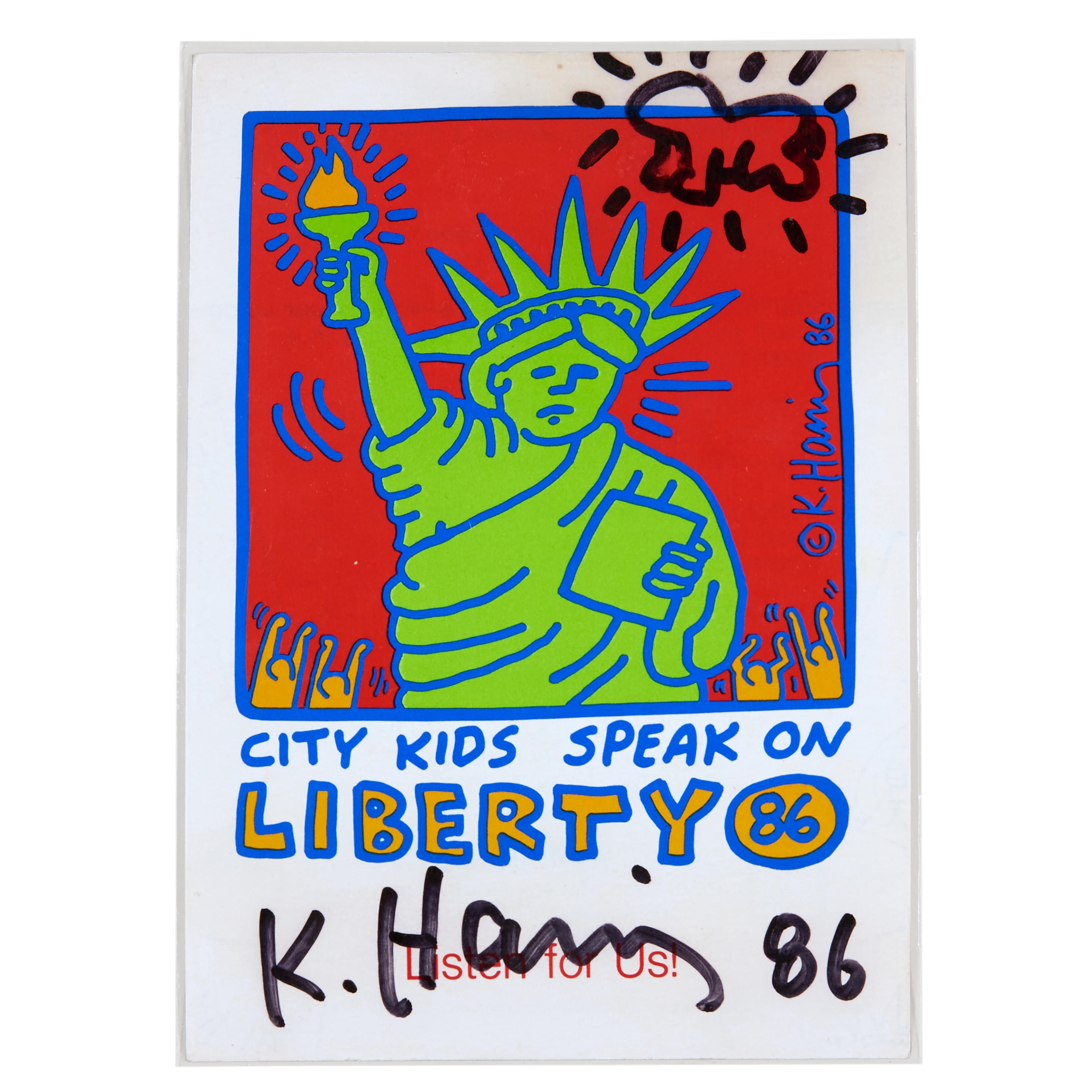 Keith Haring | City Kids Speak on Liberty (1986) | MutualArt