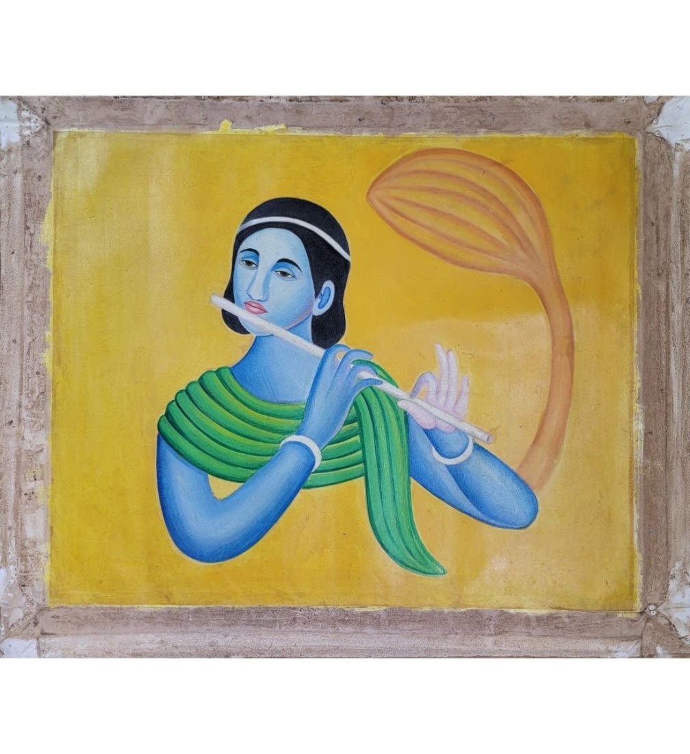 Bawa Manjit | India-Manjit Bawa 1941-2008 Oil On Canvas Krishna Playing ...