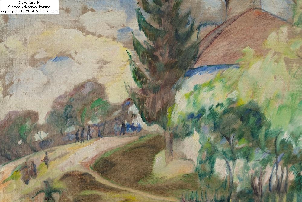 Tadeusz Cybulski | Landscape with a water carrier | MutualArt