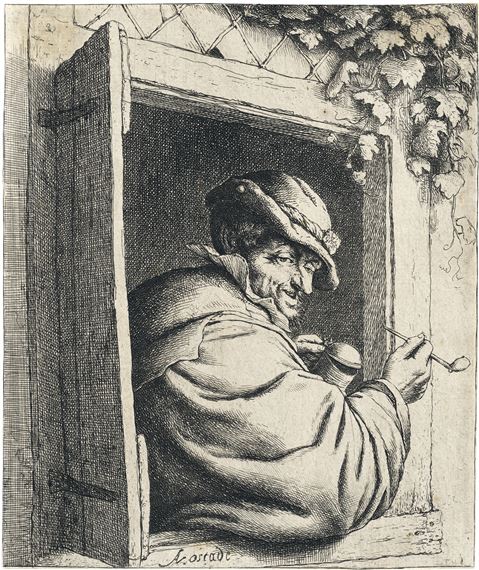 Adriaen Van Ostade | Der Raucher am Fenster (1667) | MutualArt