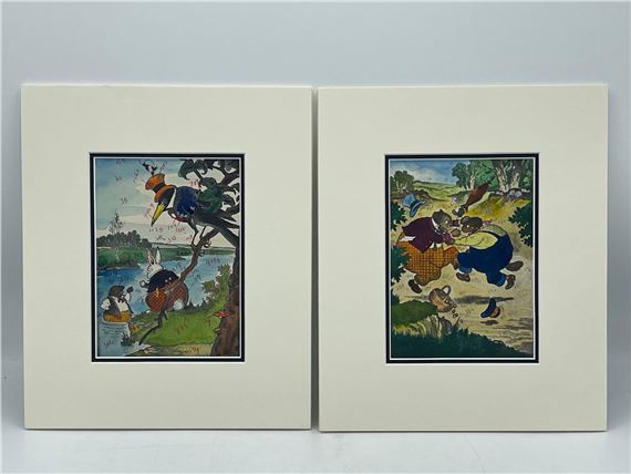 Harrison Cady | 2 H. Cady Reverse Image Watercolors | MutualArt