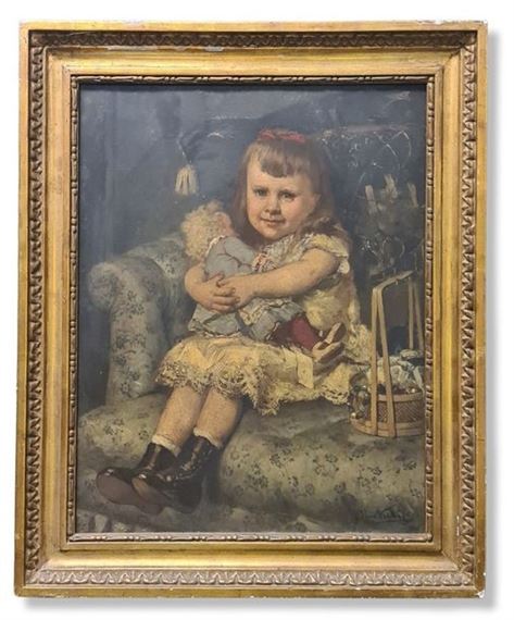 Jan Verhas | Little girl with a doll | MutualArt