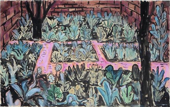 Elisabeth Ahnert | Gartenbeet mit Mauer (1954) | MutualArt