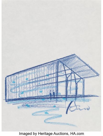 Tadao Ando | Drawing of the Modern Art Museum of Fort Worth | MutualArt