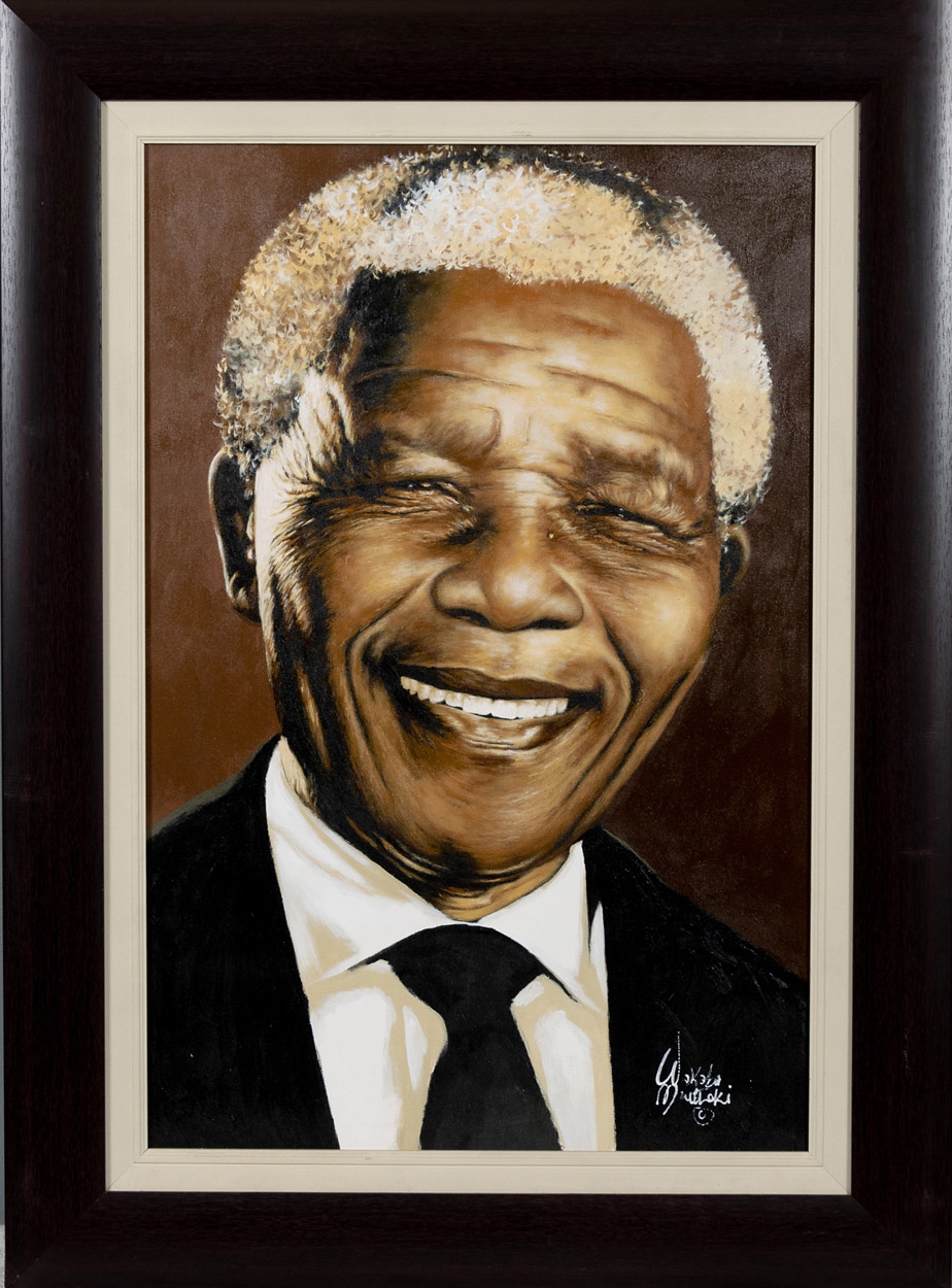 Wakaba Mutheki | portrait of President Nelson Mandela | MutualArt