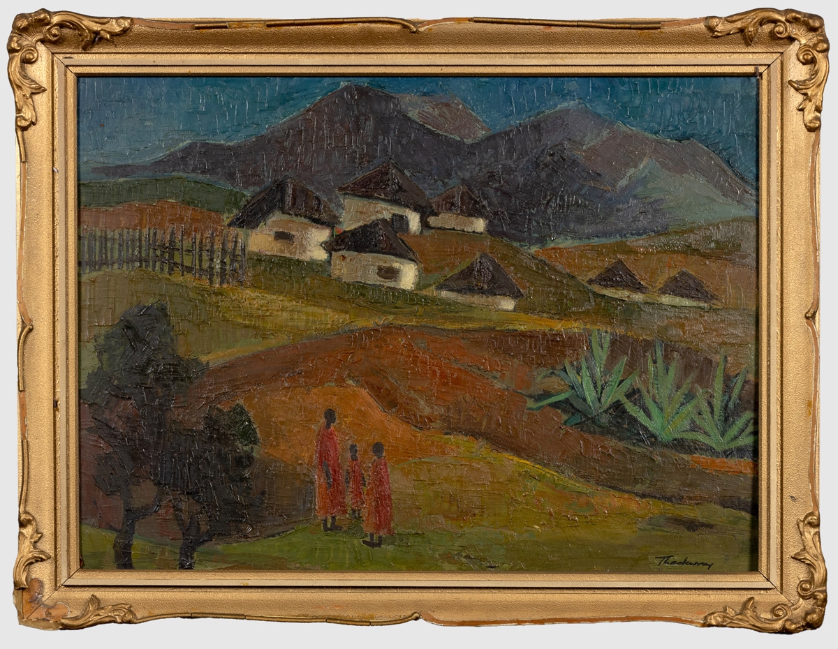 James Vicary Thackwray | figures with huts in background | MutualArt