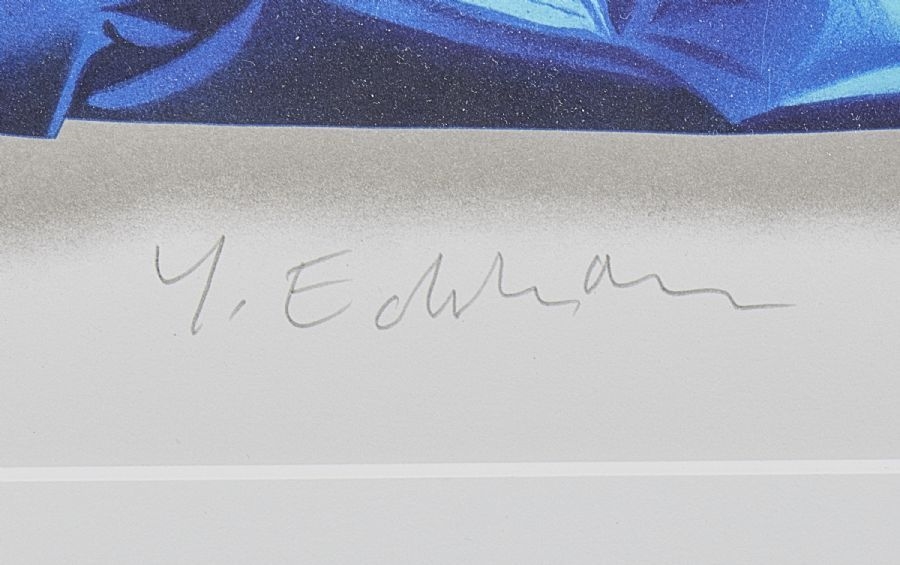 Yrjo Edelmann | Blått paket med guldband. Litograph in colors | MutualArt