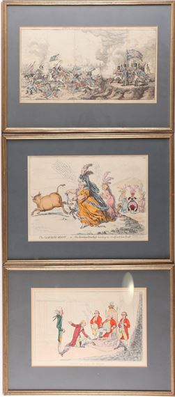 James Gillray | a group of three political cartoons to include, 'Rodney ...