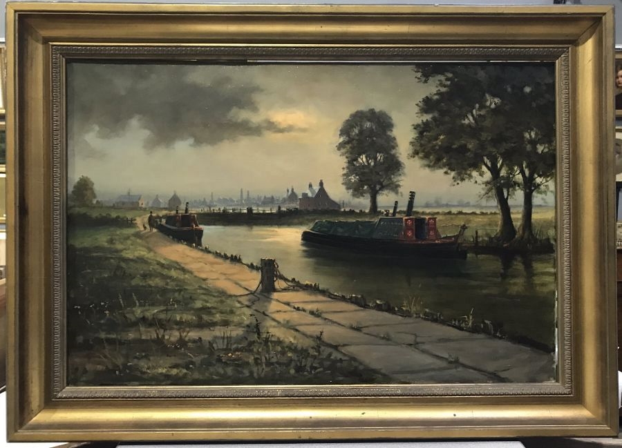 David Short | a canal scene at dusk | MutualArt