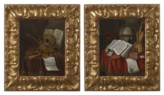 Edwaert Collier | A vanitas with a skull on on upturned crown, bubbles ...